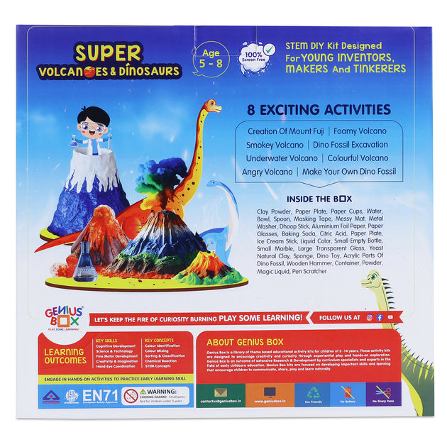 Volcanoes & Dinosaurs Kit for Earth Science Fun | GeniusBox
